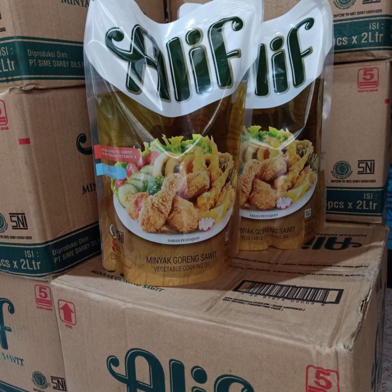 Jual Minyak Goreng Alif Kemasan 2 liter dan 1 liter | Shopee Indonesia