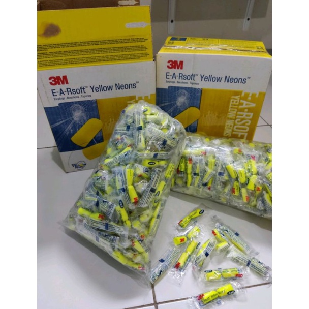 Jual EARPLUG 3M YELLOW NEON 1 BOX 200 PCS | Shopee Indonesia