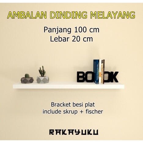 Jual Ambalan dinding 100cm x 20cm x 3,5cm - Hitam | Shopee Indonesia