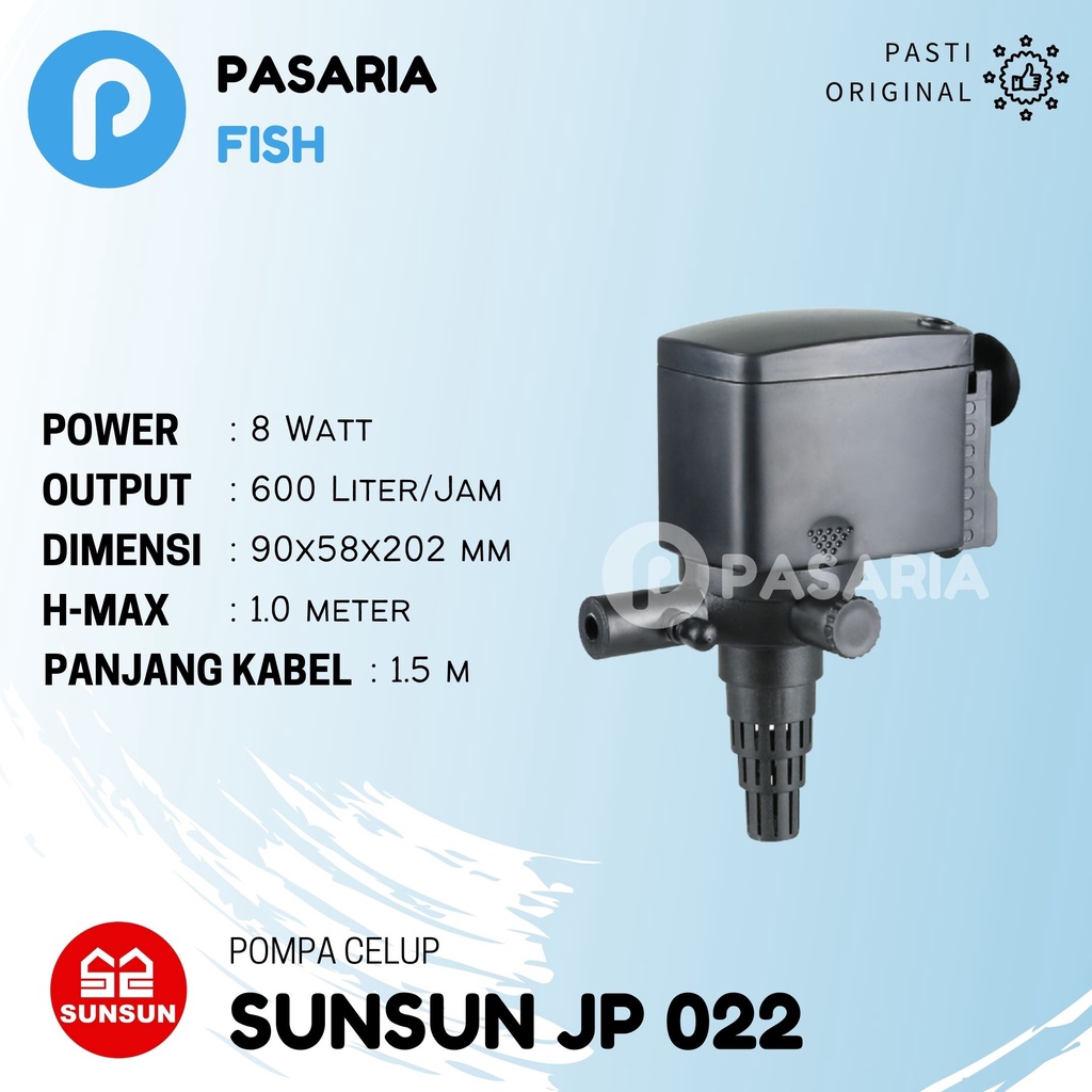 Jual SUNSUN JP 022/JP022 600 liter Pompa Filter Celup Gantung Aquarium 8W | Shopee Indonesia