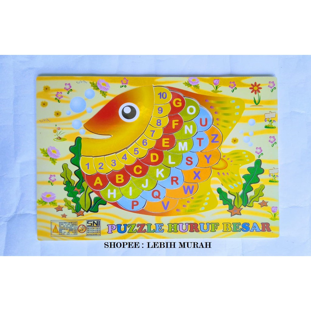 Jual Mainan Edukasi Anak Puzzle Kayu SNI Gambar Hewan Laut Binatang ...