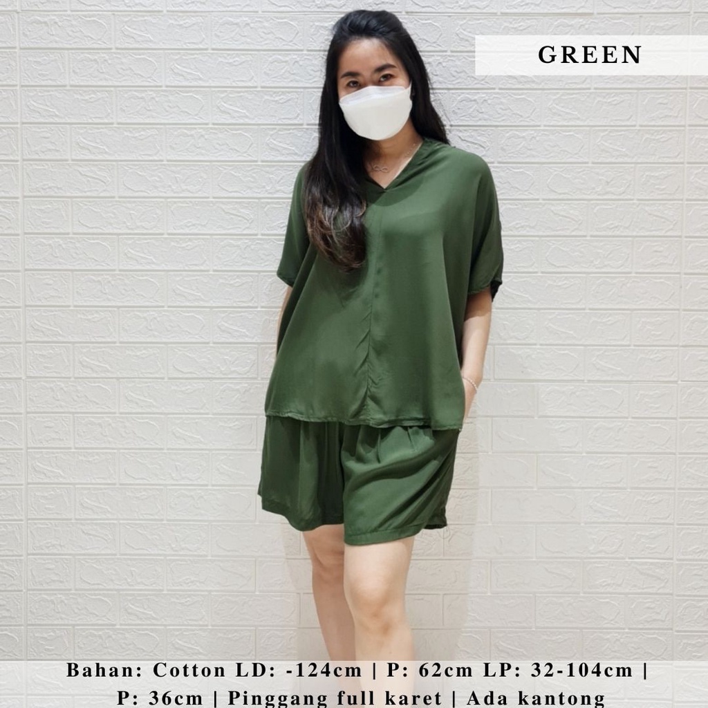 Jual 3843 prim cotton short one set katun oversize jumbo big | Shopee ...