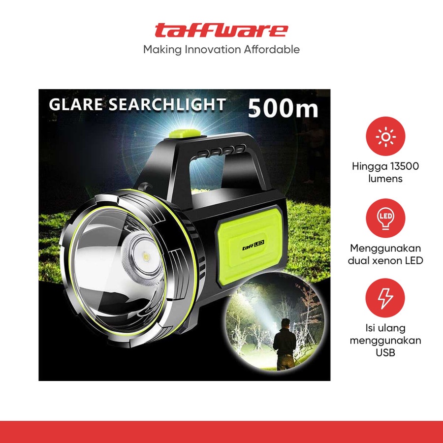 Jual TaffLED ZanCaKa Senter LED Super Bright Rechargeable 10W 13500 ...