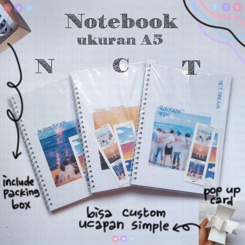 Jual Notebook spiral NCT Dream aesthetic (A5) inc. box & random gift ...