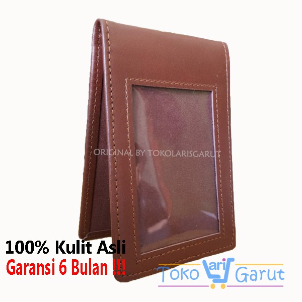 Jual Name tag kulit asli 2 muka nametag magnet id card holder koper ...