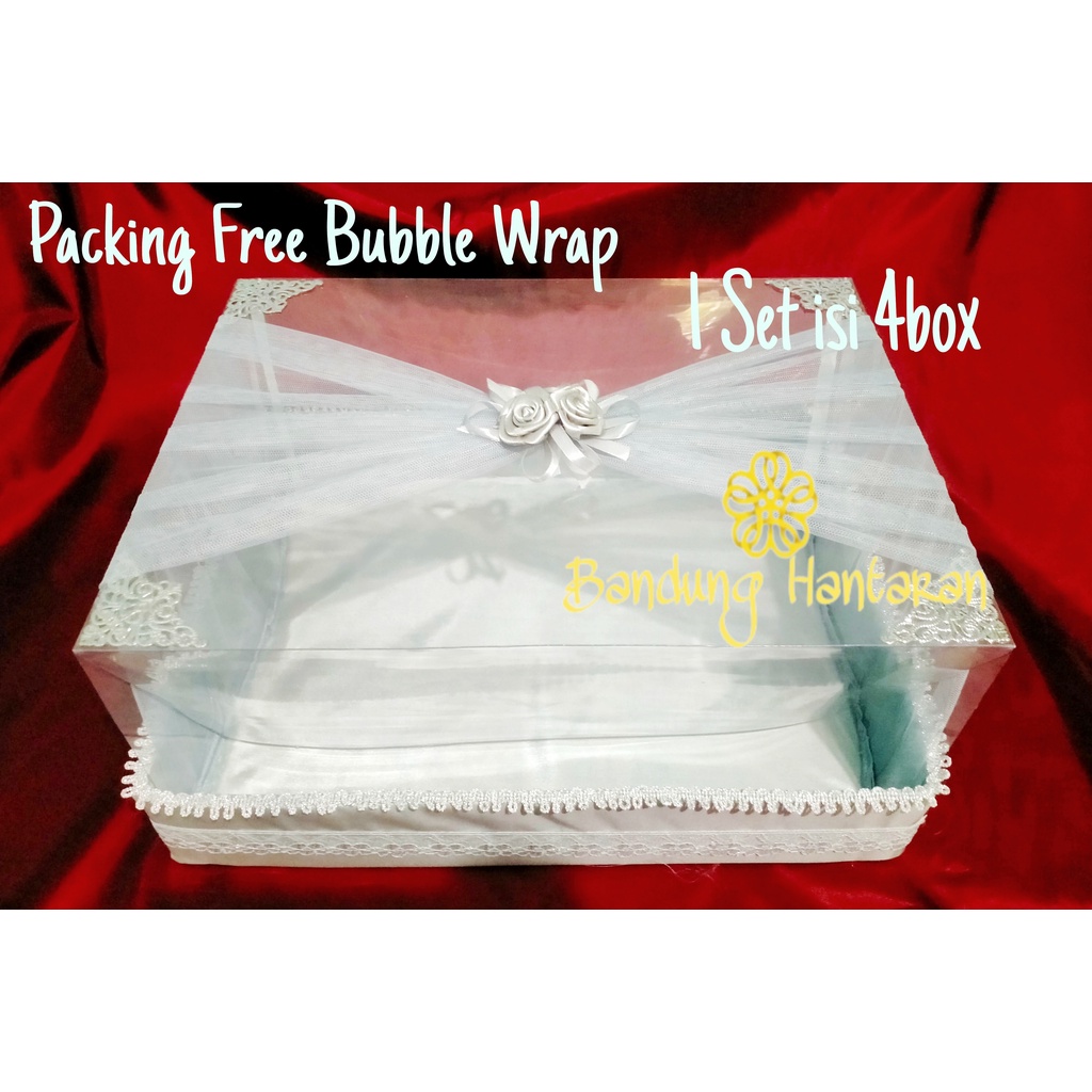 Jual Box Kotak Hantaran Seserahan Pernikahan 1 Set Isi 4 Box Full Mika ...