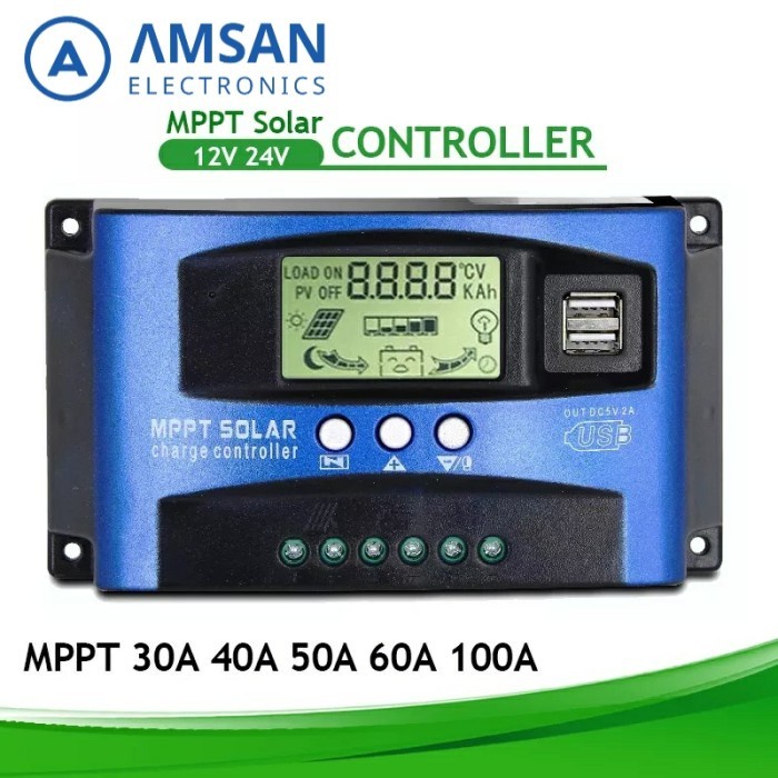 Jual SCC MPPT Solar 60A 30A Charge Controller 12V 24V Cell Panel Surya | Shopee Indonesia