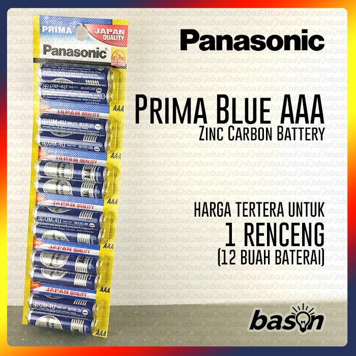 Jual Baterai Panasonic AAA Prima Blue (isi A3 12 pcs) - Batere Remote ...