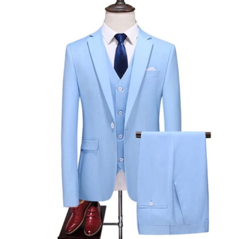 Jual Setelan Jas Formal Pria Resmi Kantor 3pcs (jas+rompi+celana ...