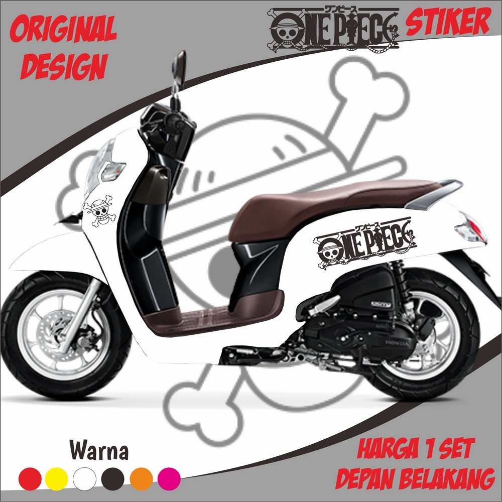 Jual BISA CUSTOM NAMA /Sticker Scoopy ONEPIECE Satu Set /all varian ...