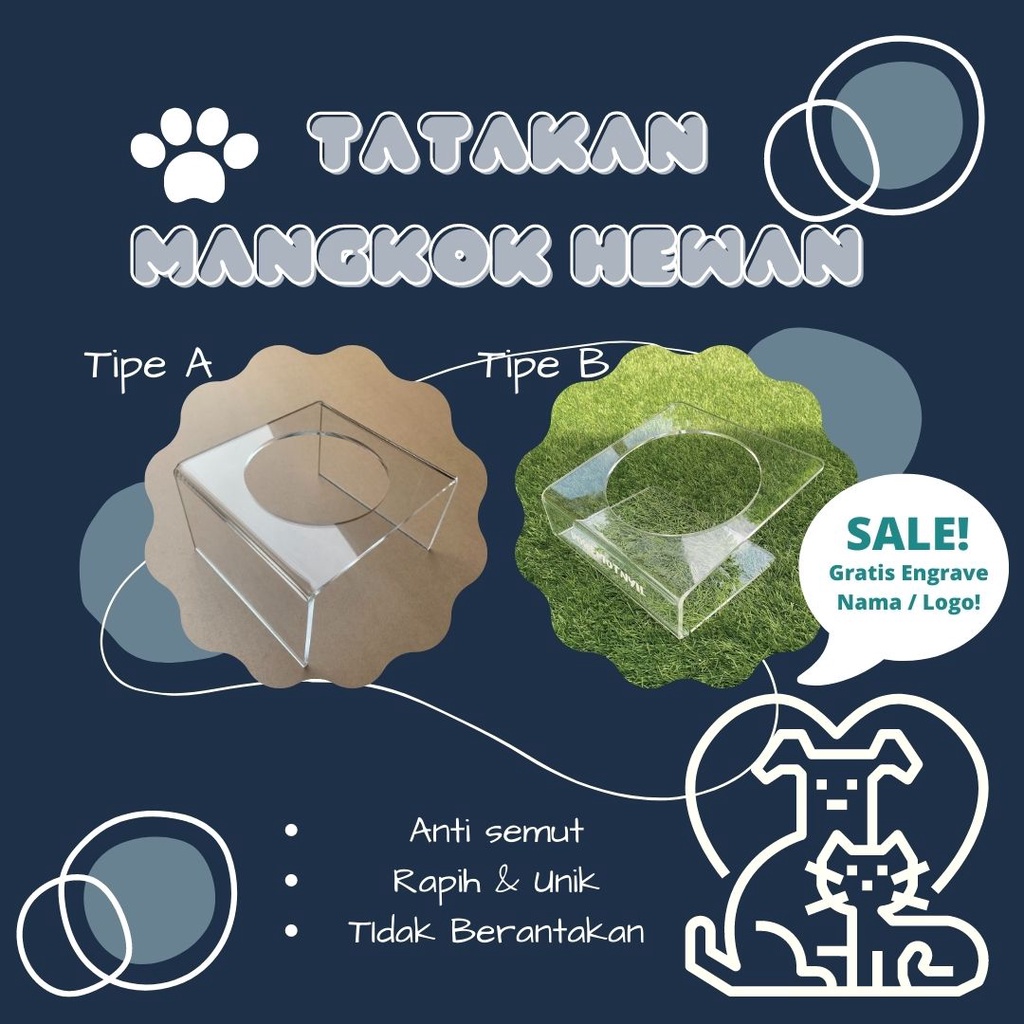 Jual Tempat Makan Hewan | Anti Semut | Custom Nama Logo | Shopee Indonesia