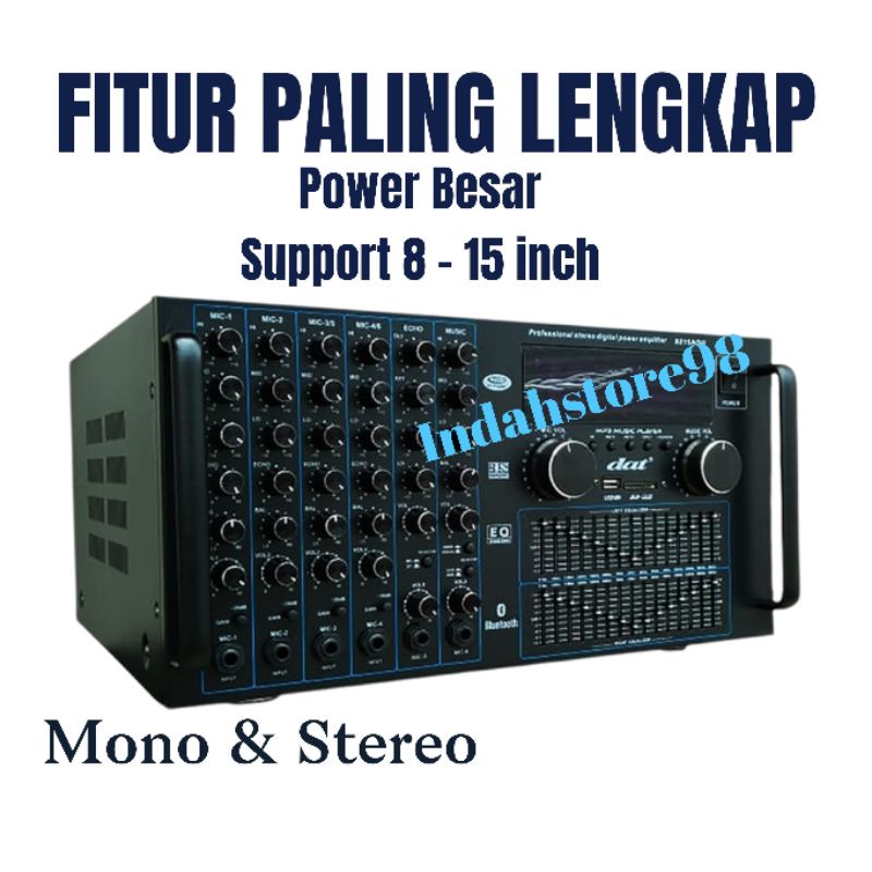 Jual Power Ampli DAT B 215AQU / Amplifier Bluetooth 6 Channel 15 Band ...