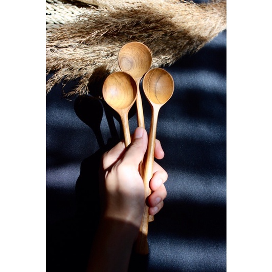 Jual Sendok Aduk / Sendok Jus Kayu Jati | Peralatan Makan Kayu | Shopee ...