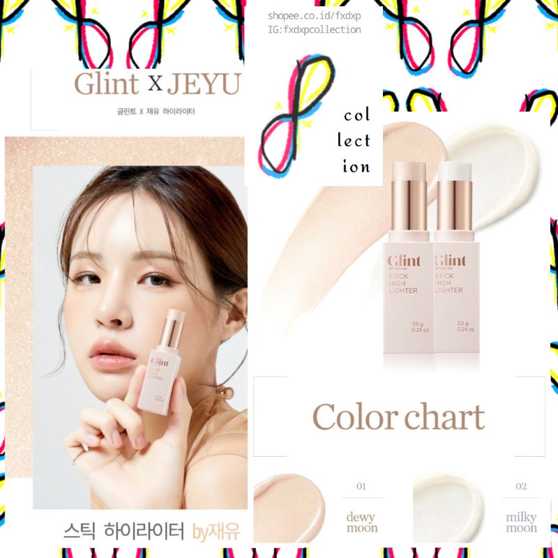 Jual Glint by VDIVOV x JEYU Stick Highlighter 7g ( 3 Color : 01 Dewy Moon / 02 Milky Moon / 03 ...