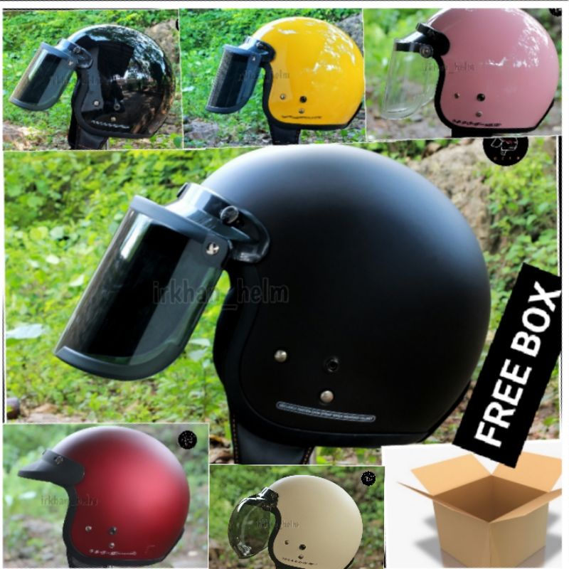 Jual Helm Bogo Dewasa Full Leher SNI free Paking BOX/KARDUS | Shopee Indonesia