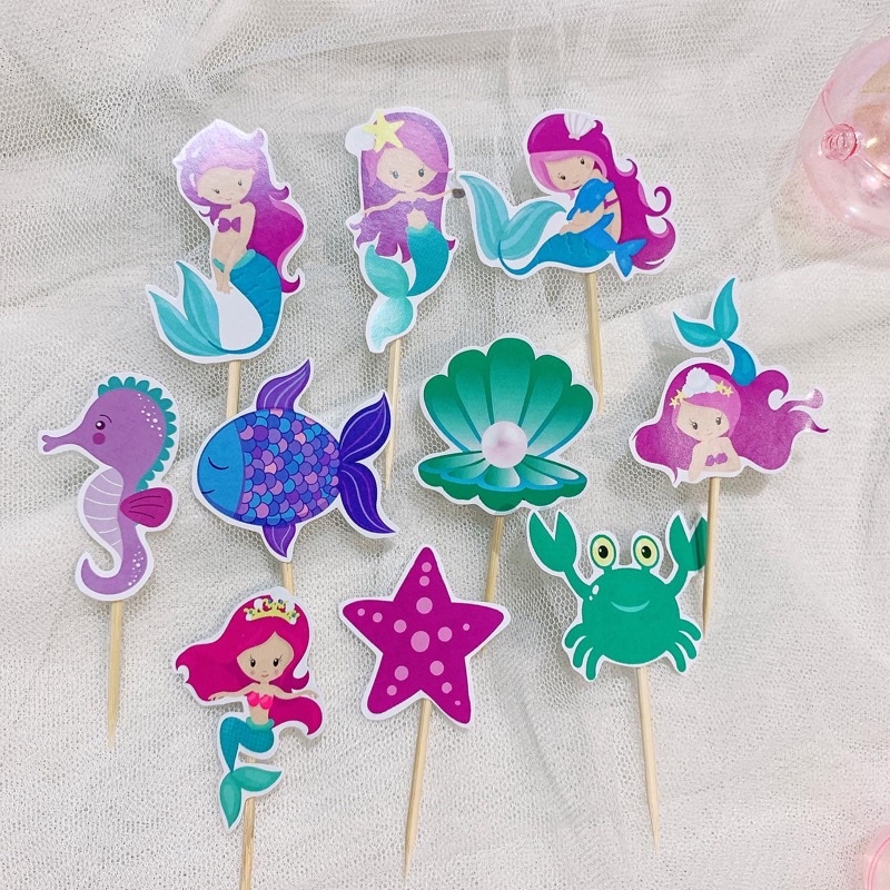 Jual Mermaid Chibi Tosca Lilac Topper Cupcake Birthday / Hiasan Cupcake ...