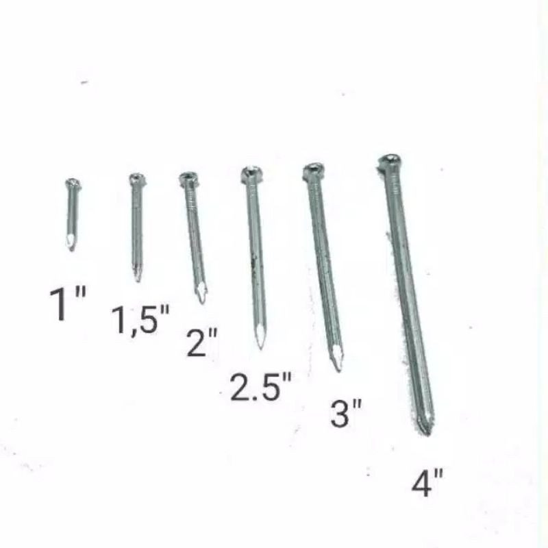 Jual 1" / 1inch - Paku Beton / Paku Cor / Paku Baja Putih | Shopee ...