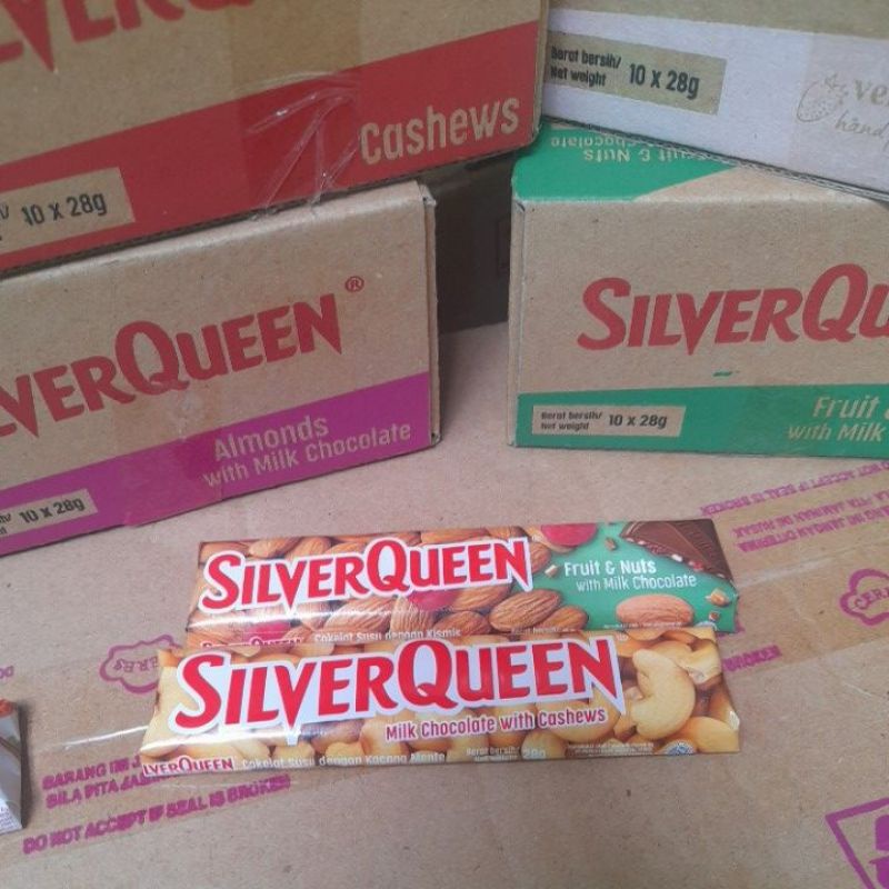 Jual SILVERQUEEN 25 GRAM 1 BOX 10PCS, COKLAT SILVER QUEEN ISI 10 X 25GR ALMON MEDE CHUNKY BAR 30 ...