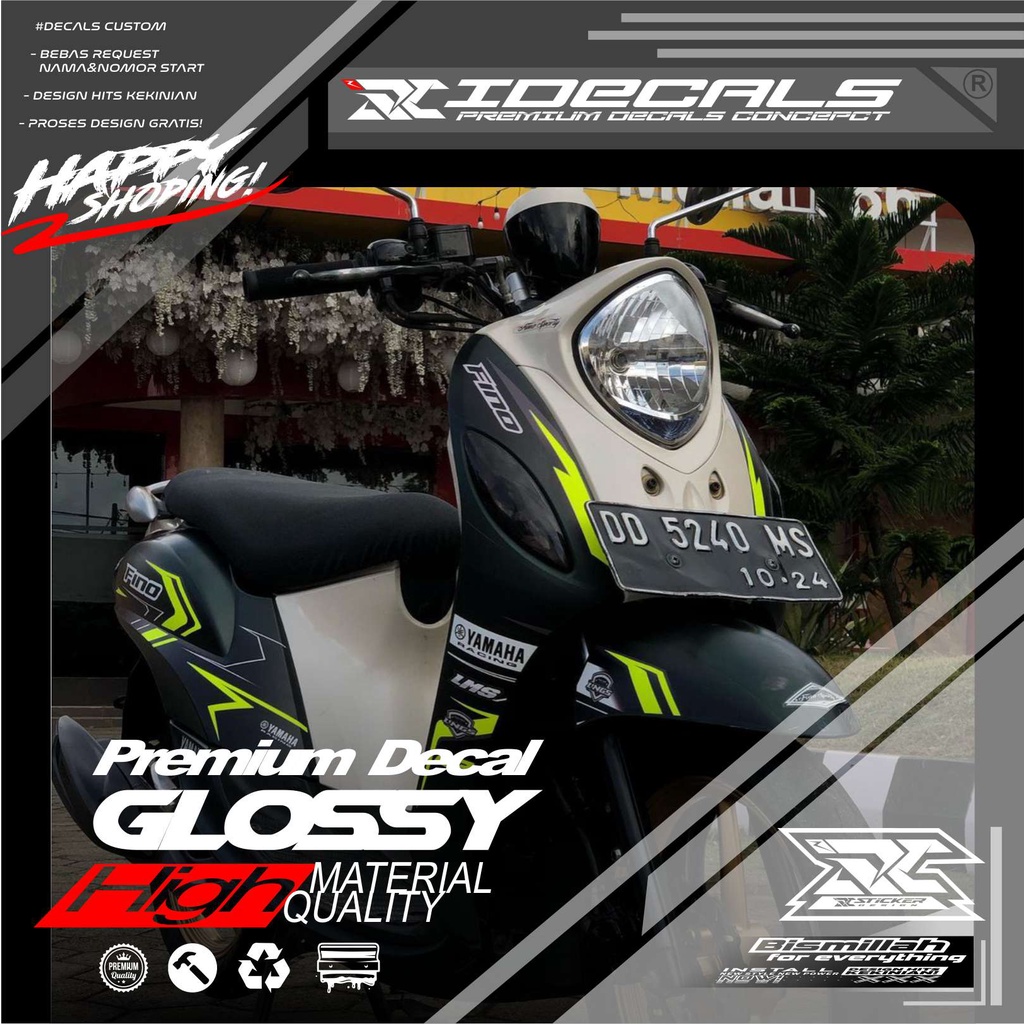 Jual 00177 sticker decals fullbody yamaha fino tema desain racing ...