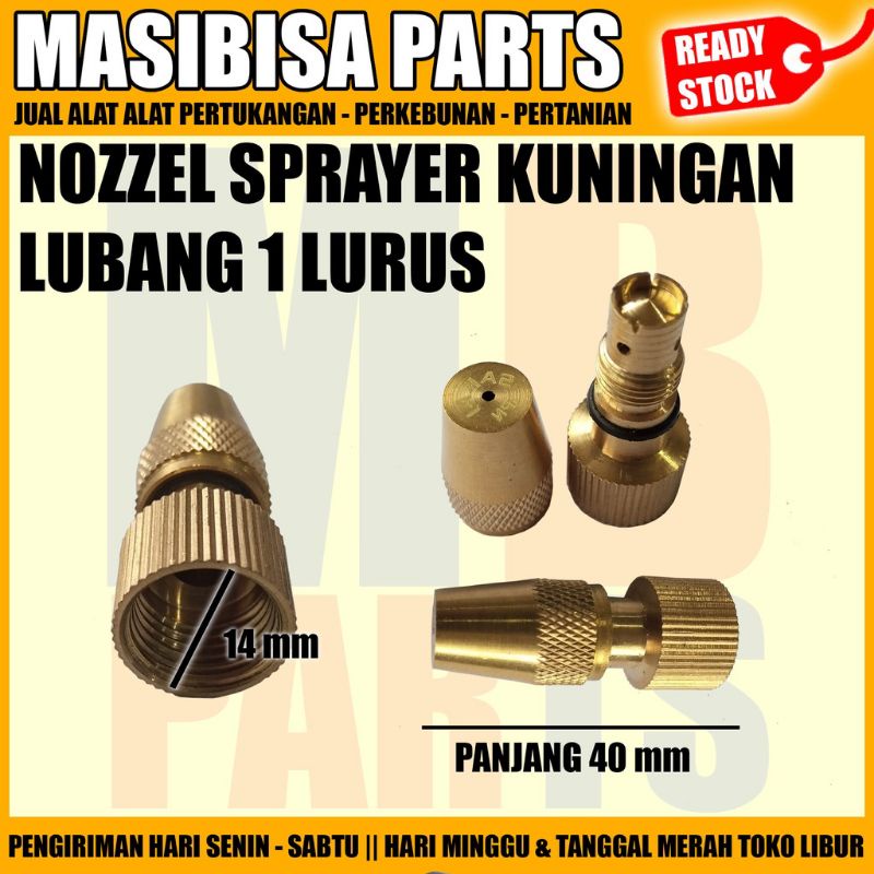 Jual NOZEL / NOZZLE / SPUYER SPRAYER ELEKTRIK KUNINGAN 1 LUBANG LURUS ...