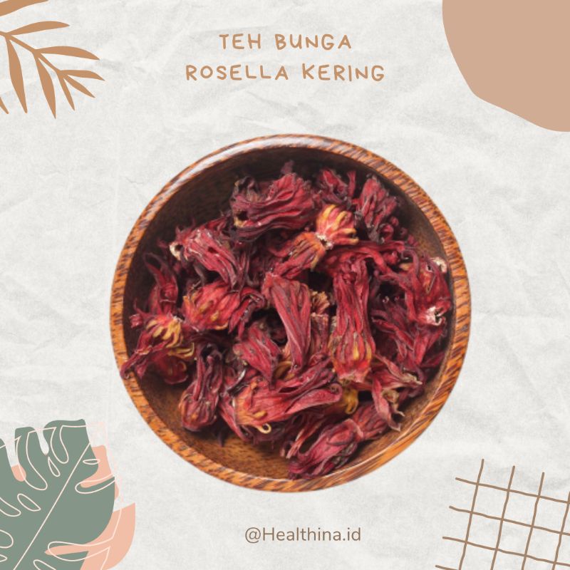 Jual Teh Bunga Rosella kering 250 gram teh merah teh ungu murah cod ...