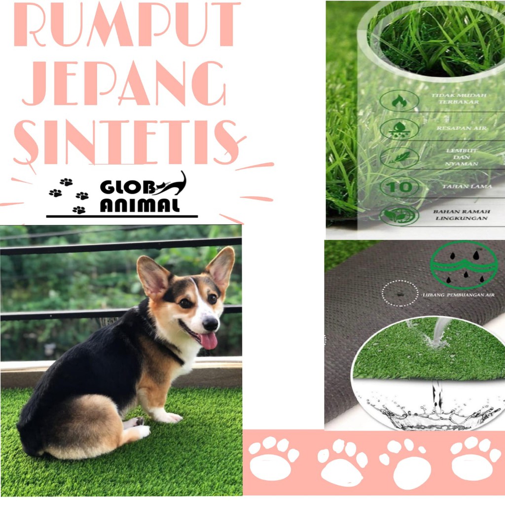 Jual RUMPUT SINTETIS 25 X 25 CM TEBAL 10MM rumput palsu rumput jepang ...