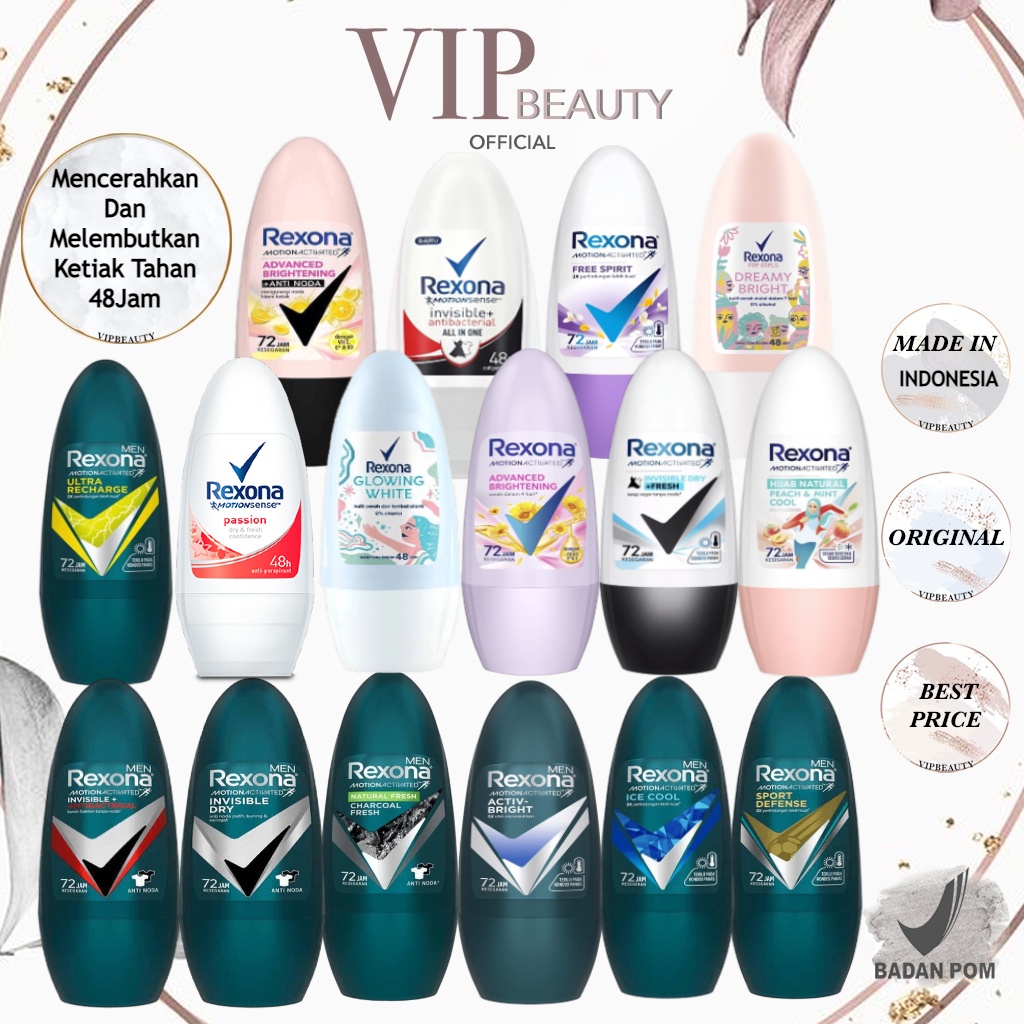 Jual REXONA DEODORANT ROLL ON WOMEN / MEN 45ml | Shopee Indonesia