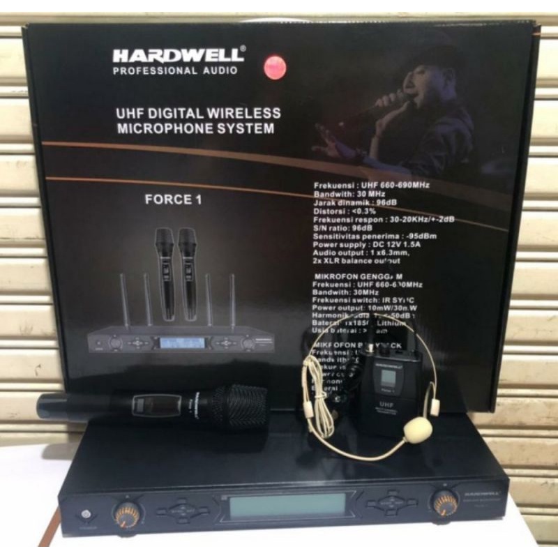 Jual Mic wireless HARDWELL FORCE 1 (ORIGINAL) HANDLE CLIPON HEADSET ...