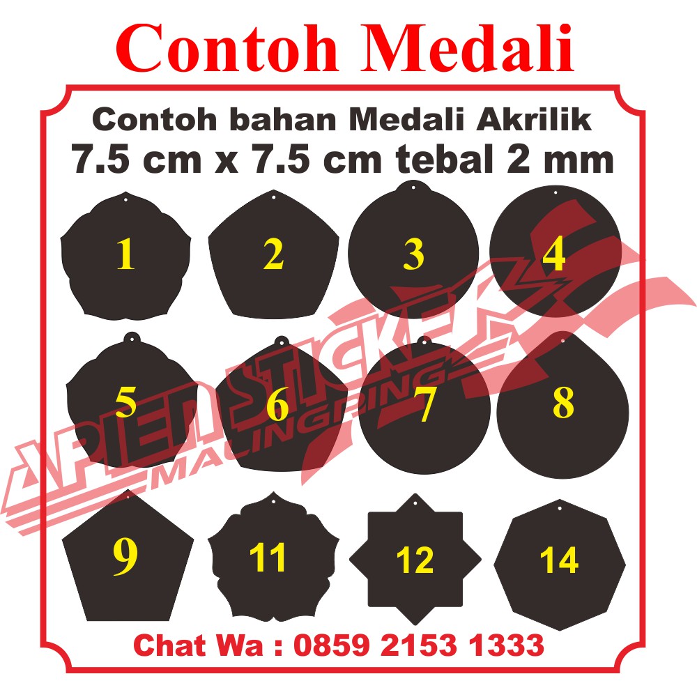 Jual Bahan Medali Wisuda Akrilik Polos ukuran 7.5 x 7,5cm tebal 2 mm ...