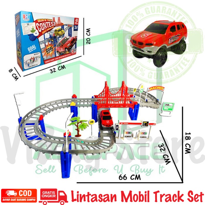 Jual Mainan Lintasan Mobil Track Set Mirip Hot Wheels Set Kereta Api 95 ...