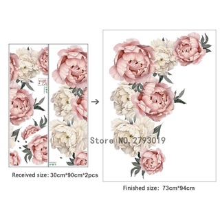 Jual Wall Sticker Bunga Peony Mawar Rose Pink Putih Jumbo Stiker ...