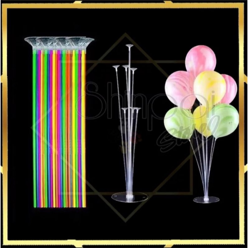 Jual 100 pcs tangkai balon + cup warna warni stik balon bungkus ...