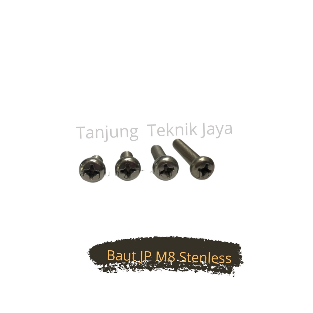 Jual BAUT JP STAINLESS M8 KEPALA OBENG/ BAUT SS JP 8 MM DRAT HALUS SUS 304 MURAH | Shopee Indonesia