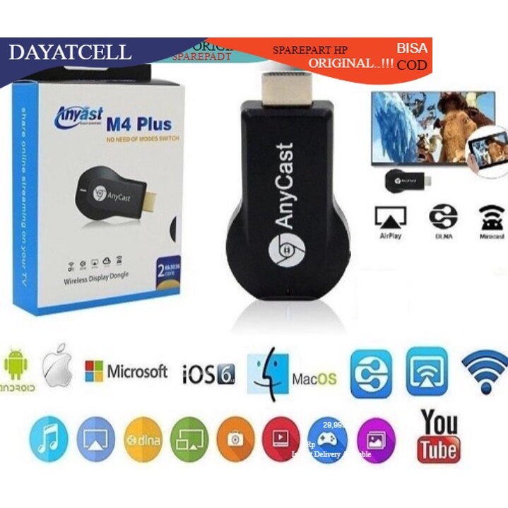 Jual Anycast dongle M4 Plus WiFi Display Miracast hdmi Dongle hdmi Airplay Wireless | Shopee ...