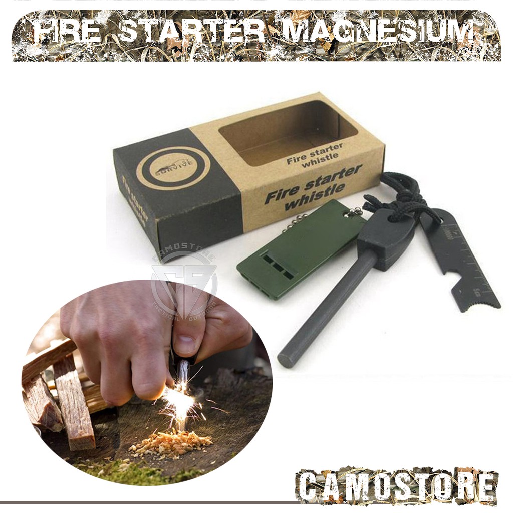 Jual Fire Starter Magnesium dan peluit Bushcraft | Shopee Indonesia