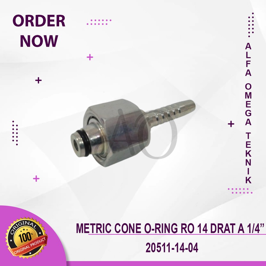 Jual FITTING METRIC DKOS 06RO - 04 NEPEL SELANG HIDROLIK 20511-14-04 ...
