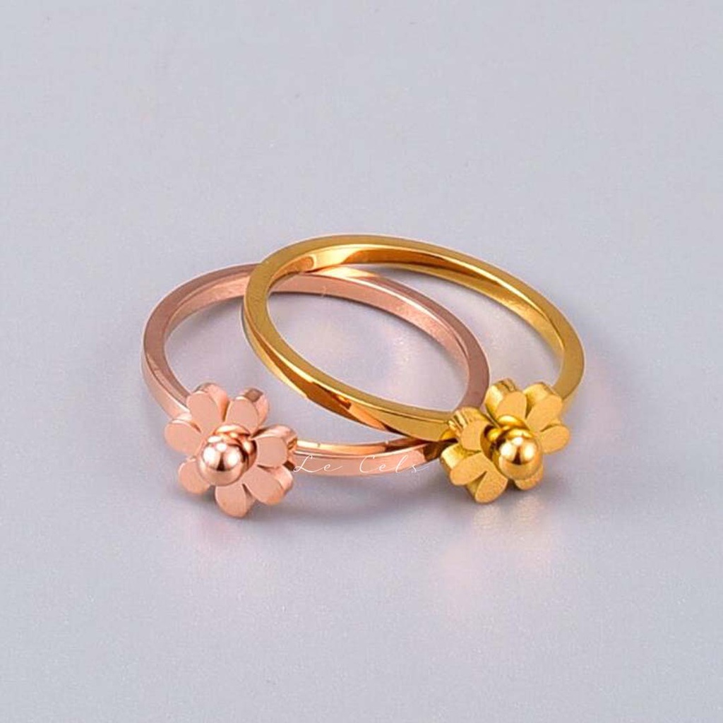 Jual Cincin Rose Gold Model Bunga Anti Karat Premium | Daisy Flower ...