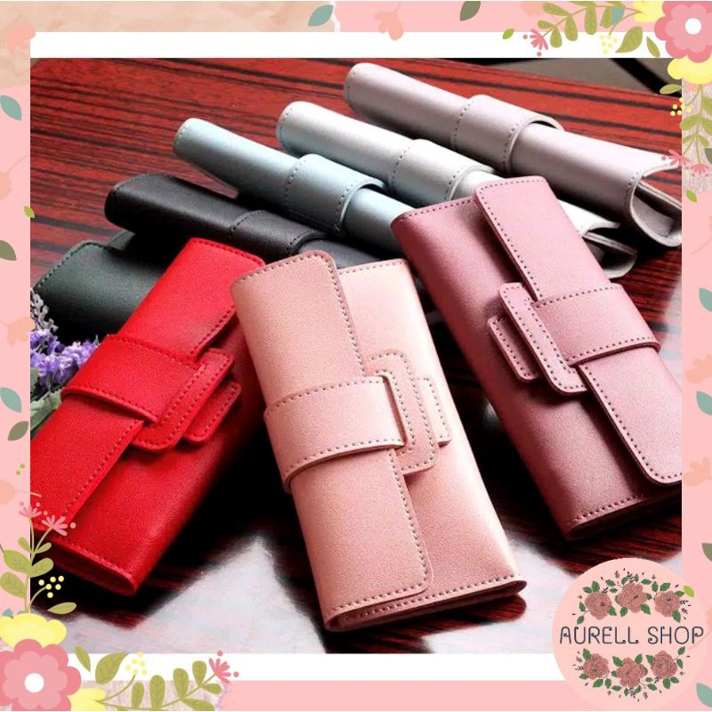 Jual [ COD ] Dompet Panjang Wanita Simple Premium Impor / Dompet Wanita Panjang / Dompet Polos ...