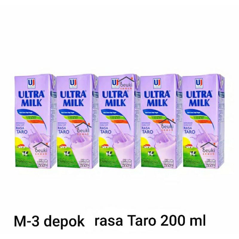 Jual Susu Ultra Milk rasa Taro ukuran 200 mili isi 24 pcs | Shopee ...
