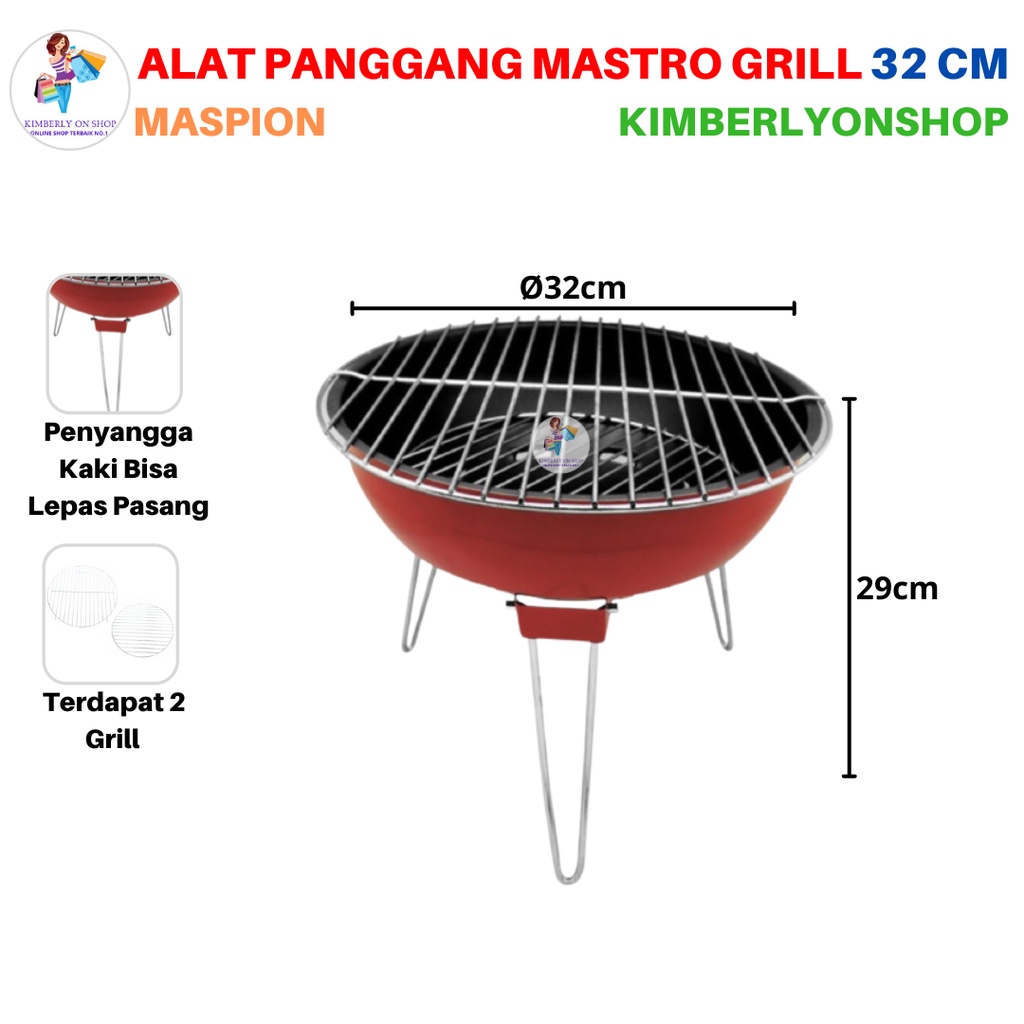 Jual Alat Bakar BBQ Panggangan Mastro Grill 32 Cm Maspion | Shopee Indonesia