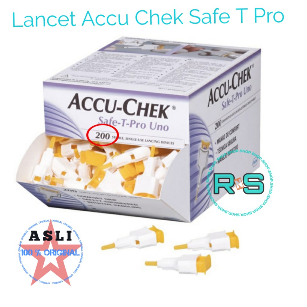 Jual Accu Chek Safe T Pro Uno Lancet Steril Isi 200 Accuchek | Shopee ...