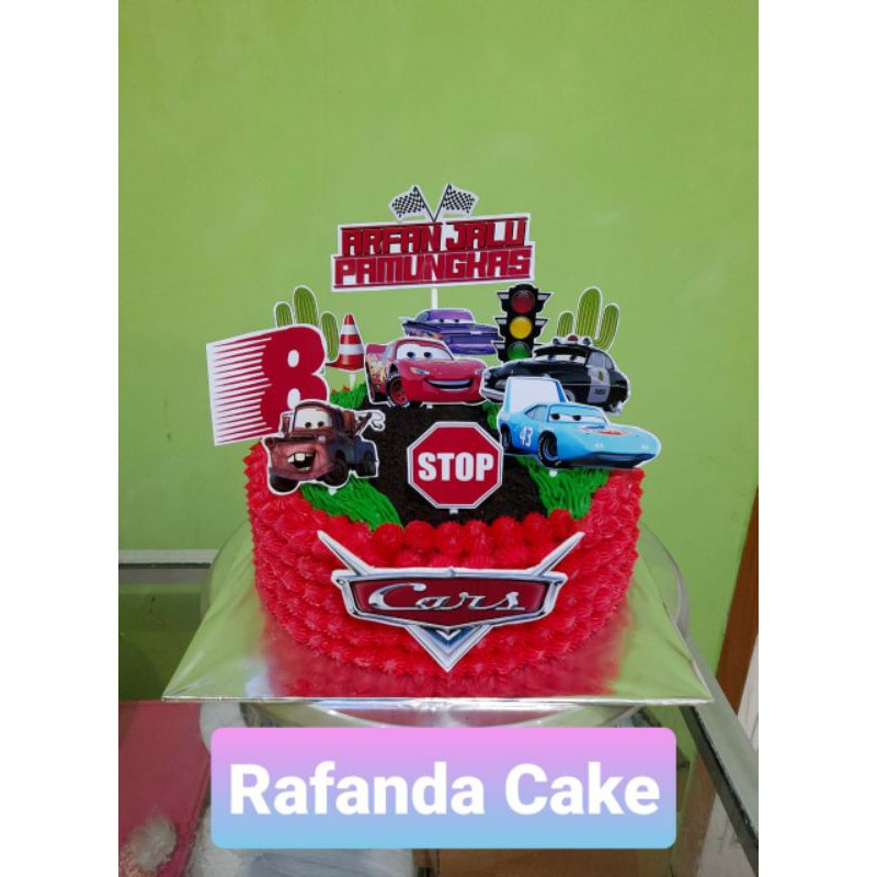 Jual topper kue ulang tahun toper mcqueen cars pake nama | Shopee Indonesia