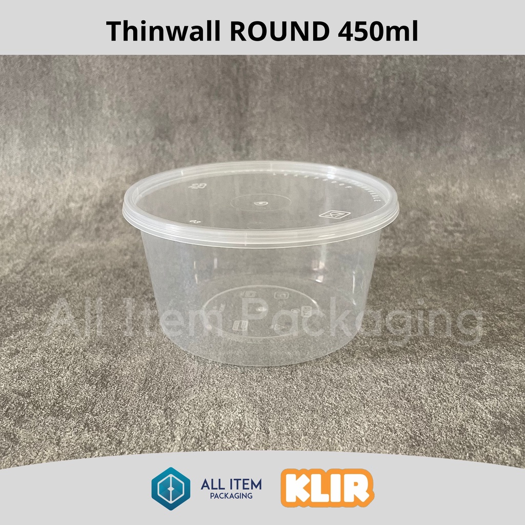 Jual Thinwall KLIR ROUND 450ml / ROUND BOWL / Mangkok Datar Plastik @25 ...
