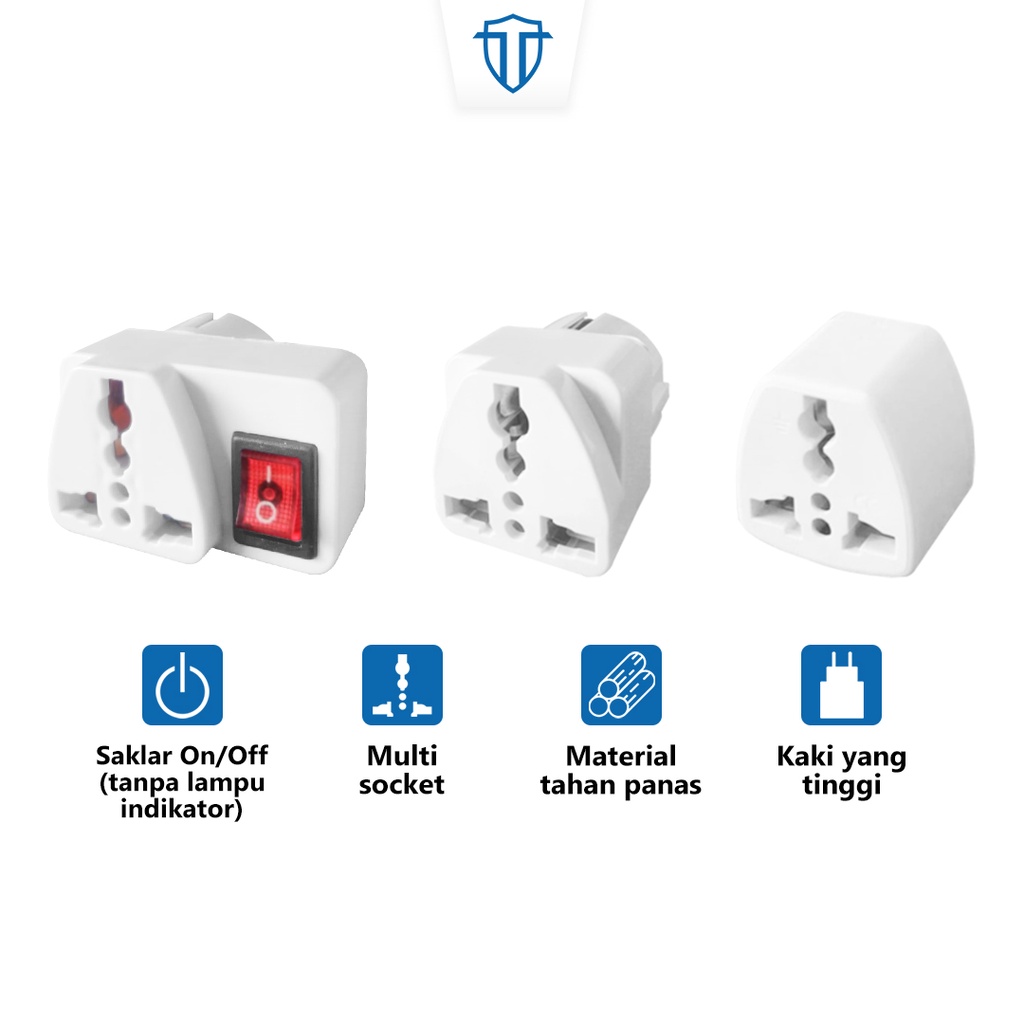 Jual Todax Steker Colokan Stop Kontak Over Steker Colokan Kaki 3 Ke ...