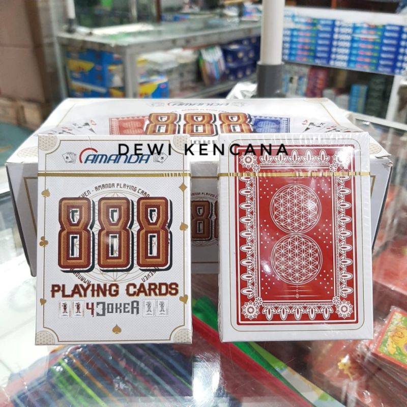 Jual Kartu Remi hitam/putih Merk AMANDA 888 4 Joker 1 Pak isi 12 / Playing Card | Shopee Indonesia