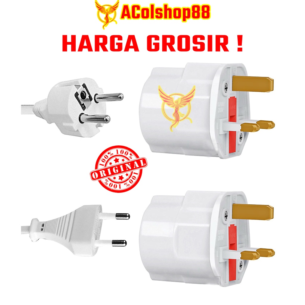 Jual COLOKAN LISTRIK KAKI 3 KE 2 MODEL UK TO EU TIPE G STOP KONTAK AC ...
