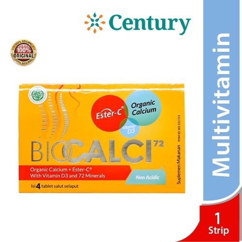 Jual Biocalci-72 Suplemen Kalsium organik Ester C Vitamin D3/Vitamin C ...