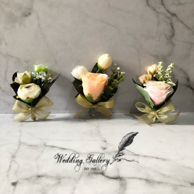 Jual Corsage jas bunga dada boutonniere flower lapel pin groom wedding ...