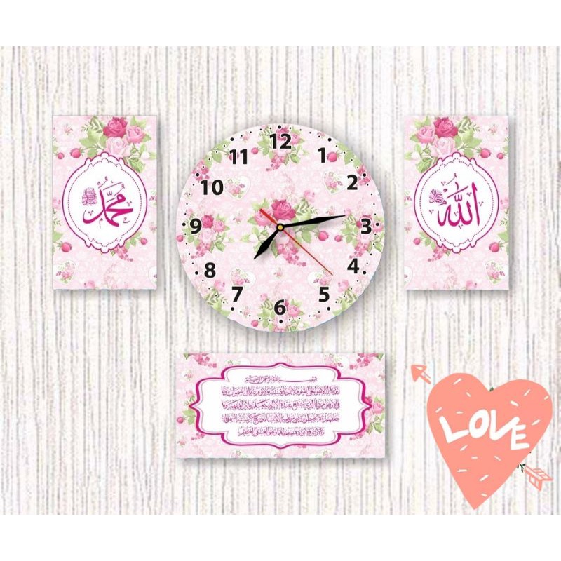 Jual Paket Jam Dinding Pink Bunga New | Shopee Indonesia
