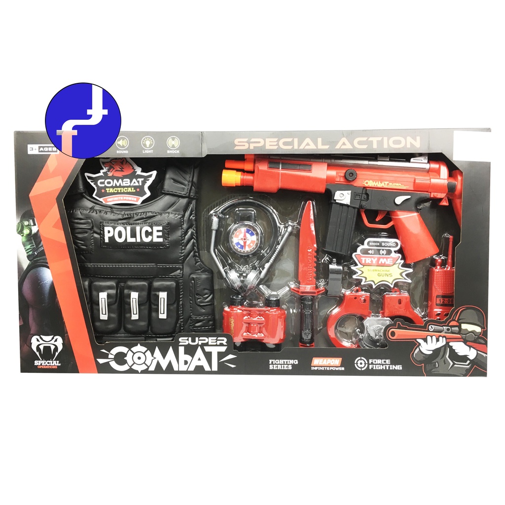 Jual Mainan Anak Police Super Combat Perlengkapan Polisi Arms Equipment ...